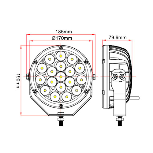 Viklight Oden LED Extraljus 90W 9-32 V 180mm